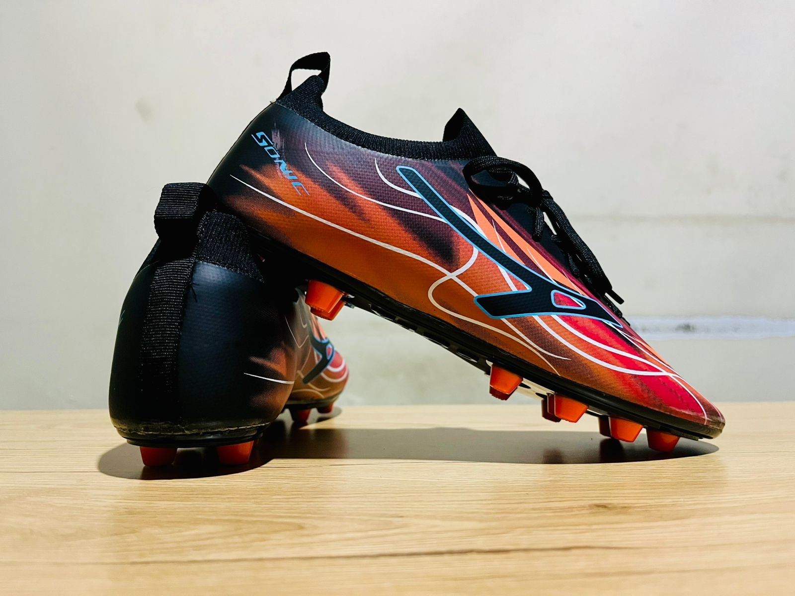 Anza Sonic Red Football Boots Half Ankle – Sansiro Sports